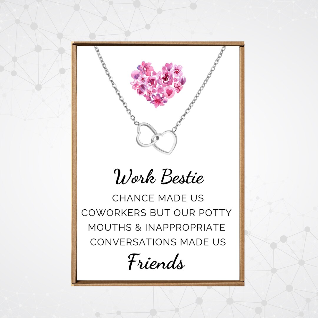 Work Bestie Necklace, Funny Coworker Gift for Women, Work Friend Gift ...