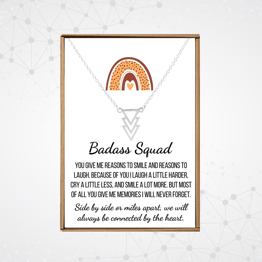 Badass Squad Necklace for Woman, Silver Triangle Necklace, Tribe ...