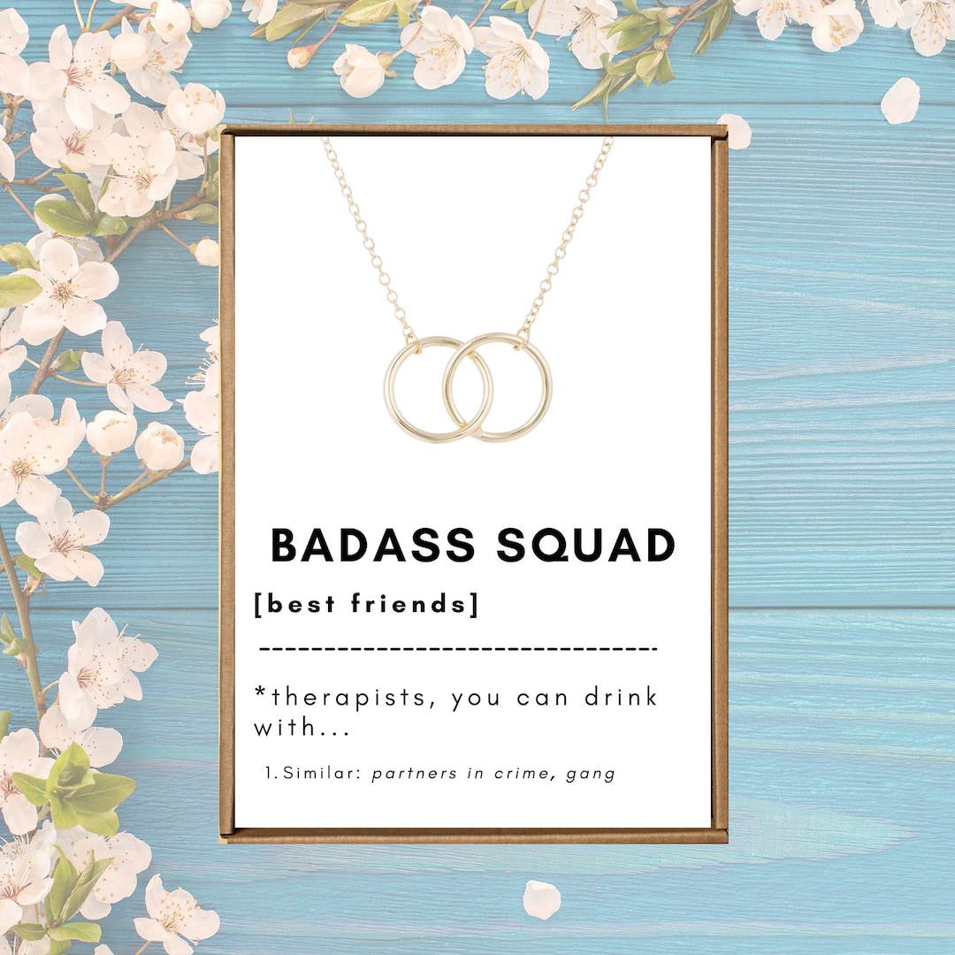 Badass Squad Necklace, Gold Interlocking Circles Pendant, Bad Ass Tribe ...