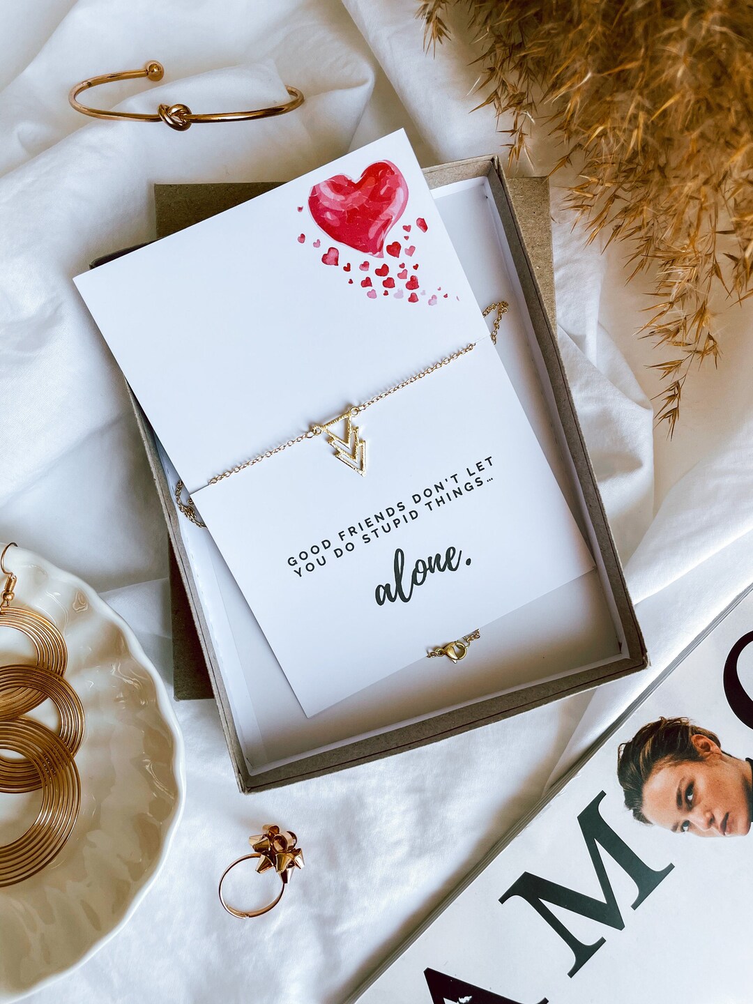 Funny Best Friend Gifts, Unique Friendship Necklace, Gold Minimalist ...