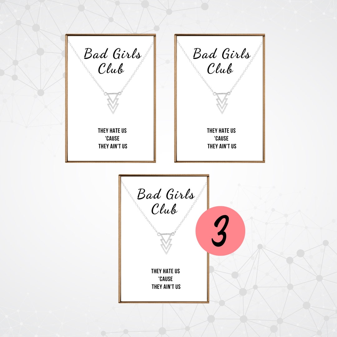 Set of 3 Bad Girls Club Gifts, Badass Squad Necklace, 4 Badass Women ...