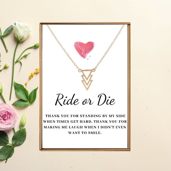 Ride or Die Necklace Ride or Die Gift Friends Forever - Etsy