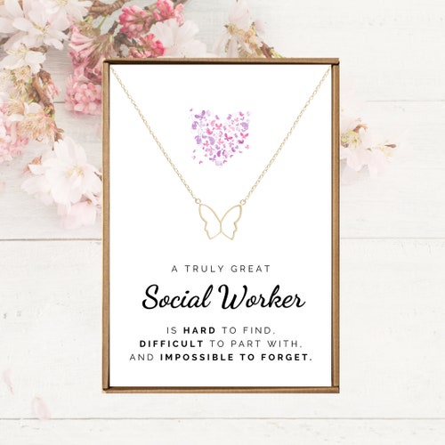 Social Worker Graduation Gifts Her SW Necklace Appreciation - Etsy