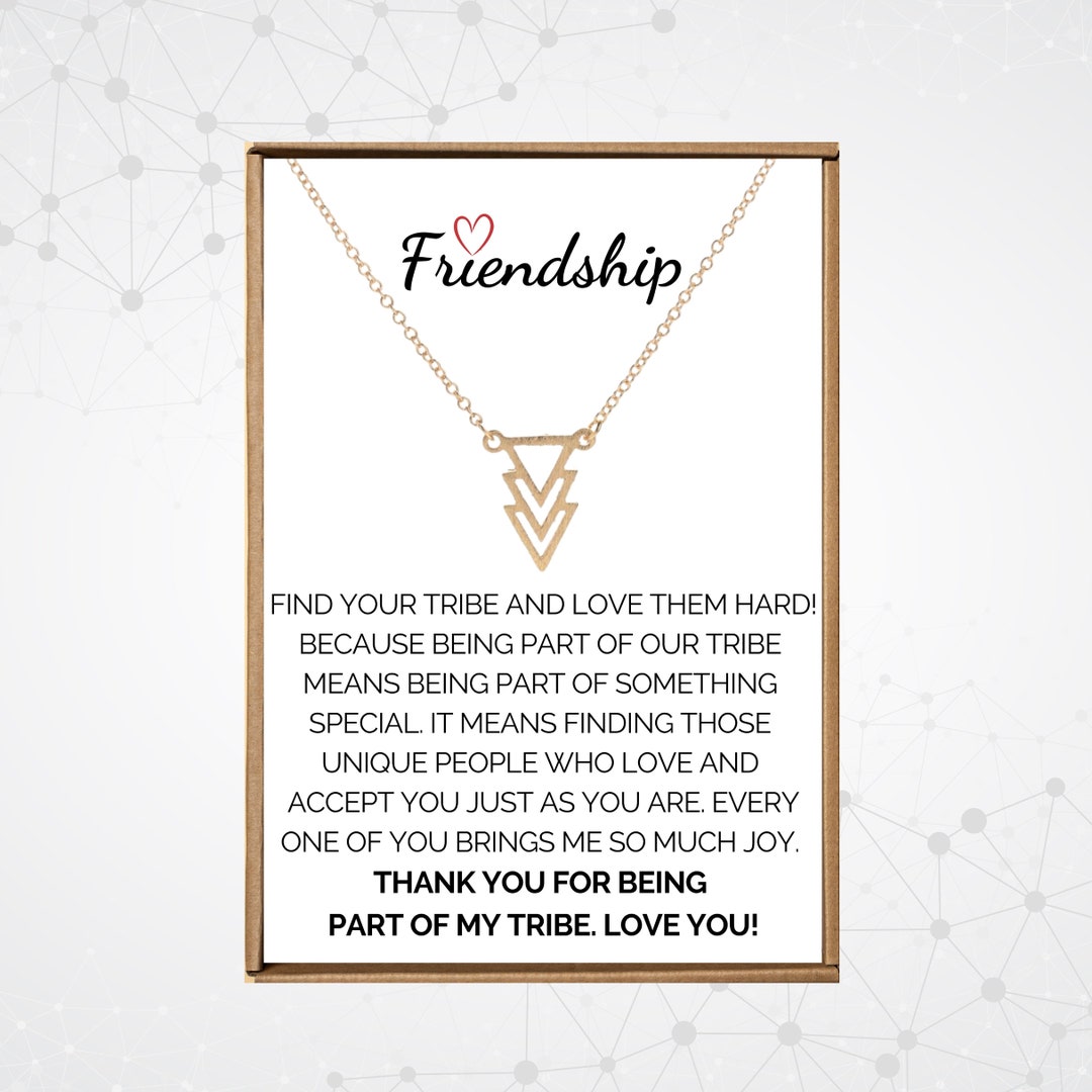 Friendship Necklace, Gold Triangle Pendant, Bestie Matching Jewelry for ...