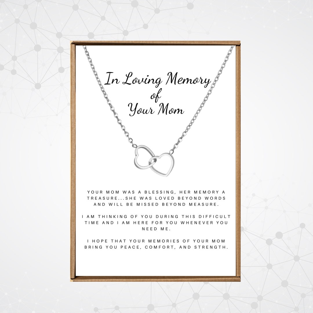 In Loving Memory of Mom Necklace, Memorial Print Card, Remembrance Gift ...