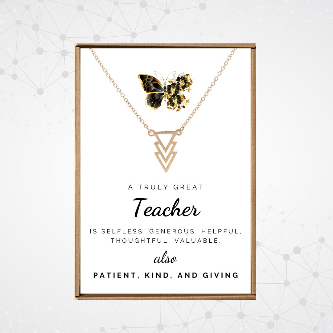 Personalized Teacher Gift, Gold Triangles Necklace, Teacher ...