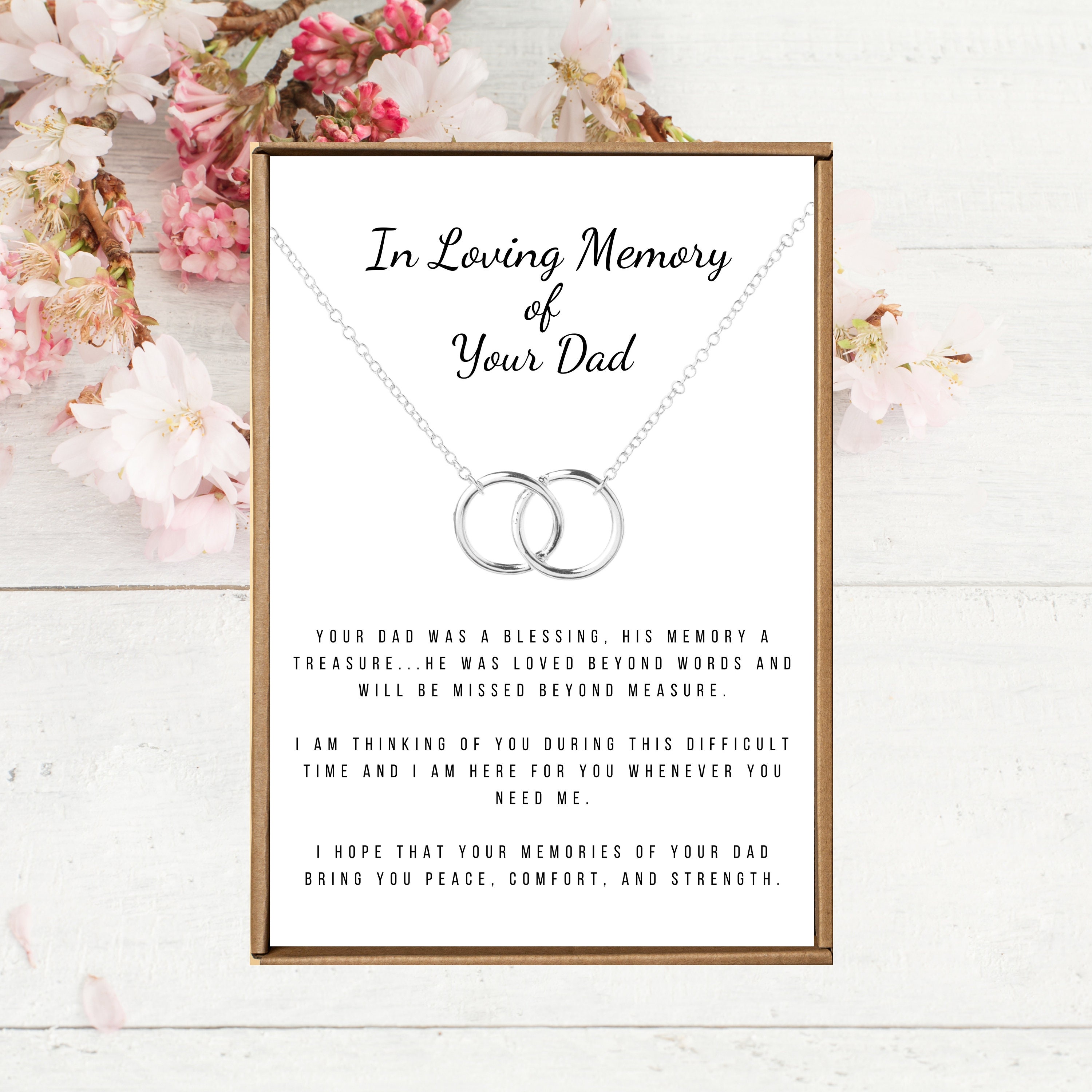 In Loving Memory of Dad Necklace Memorial Print Card | Etsy