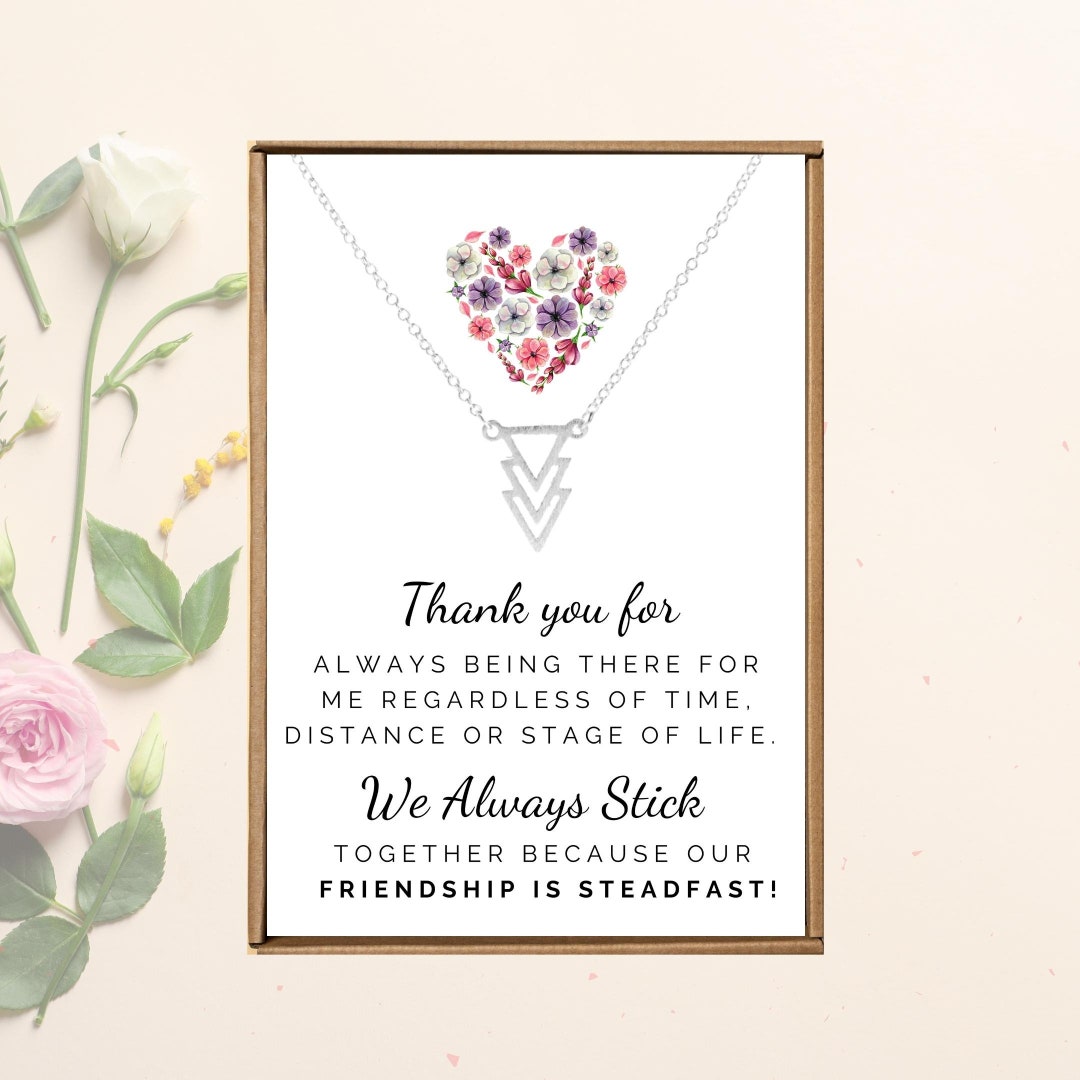 Tribe Necklace Friendship, Long Distance Gift, Tribe Triangle Pendant ...
