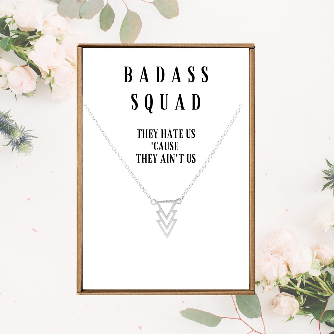 Badass Squad Necklace , Best Friends Gifts, Bad Assy Girl Gang Presents ...