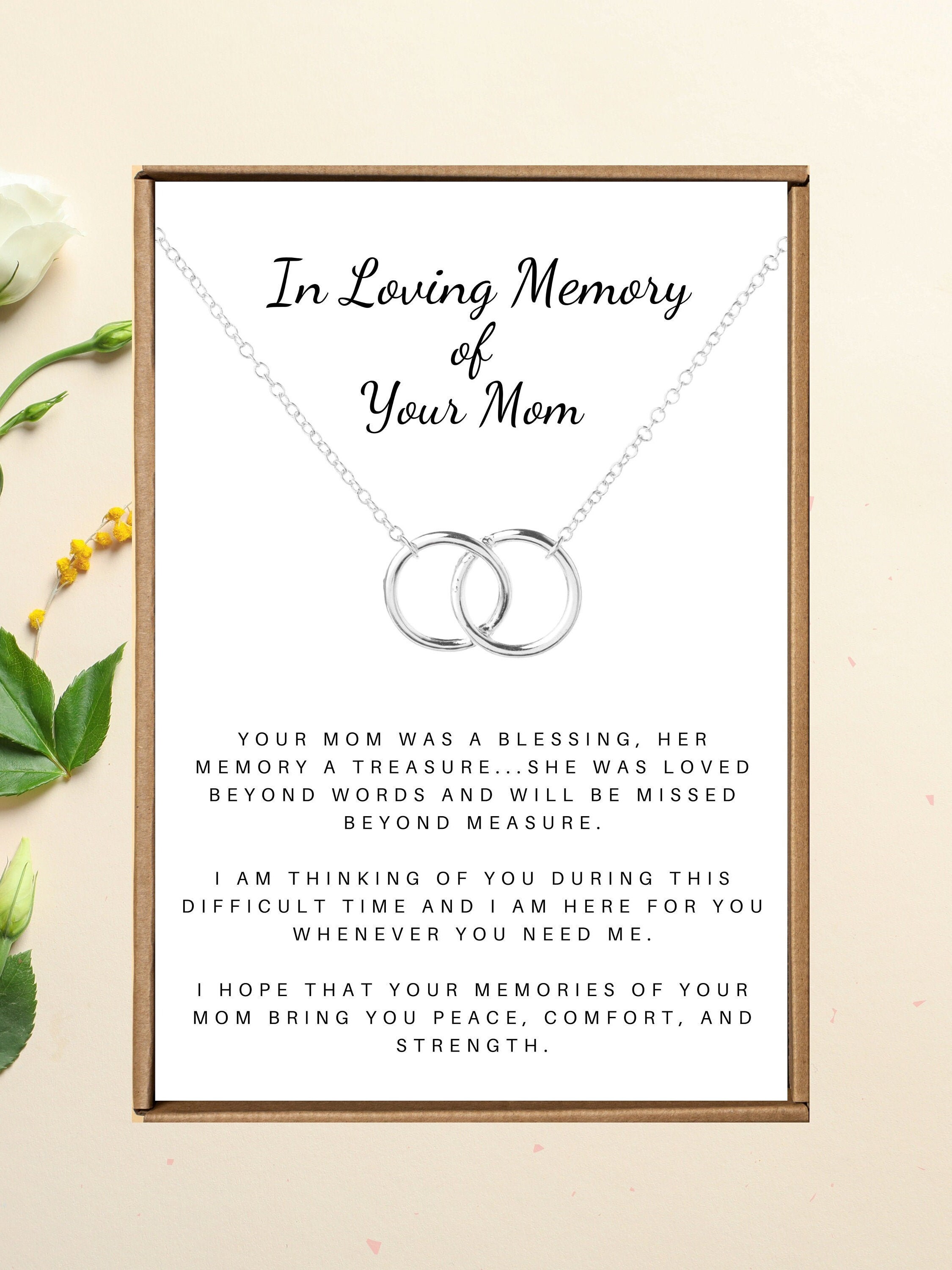 In Loving Memory of Mom Necklace Memorial Print Card | Etsy