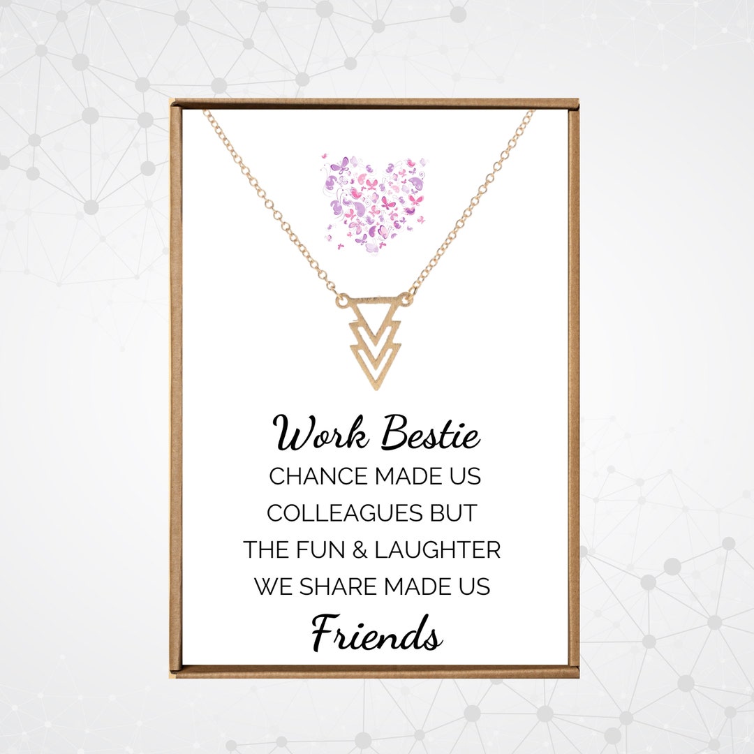 Work Bestie Necklace, Coworker Gift for Women, Coworker Christmas Gift ...