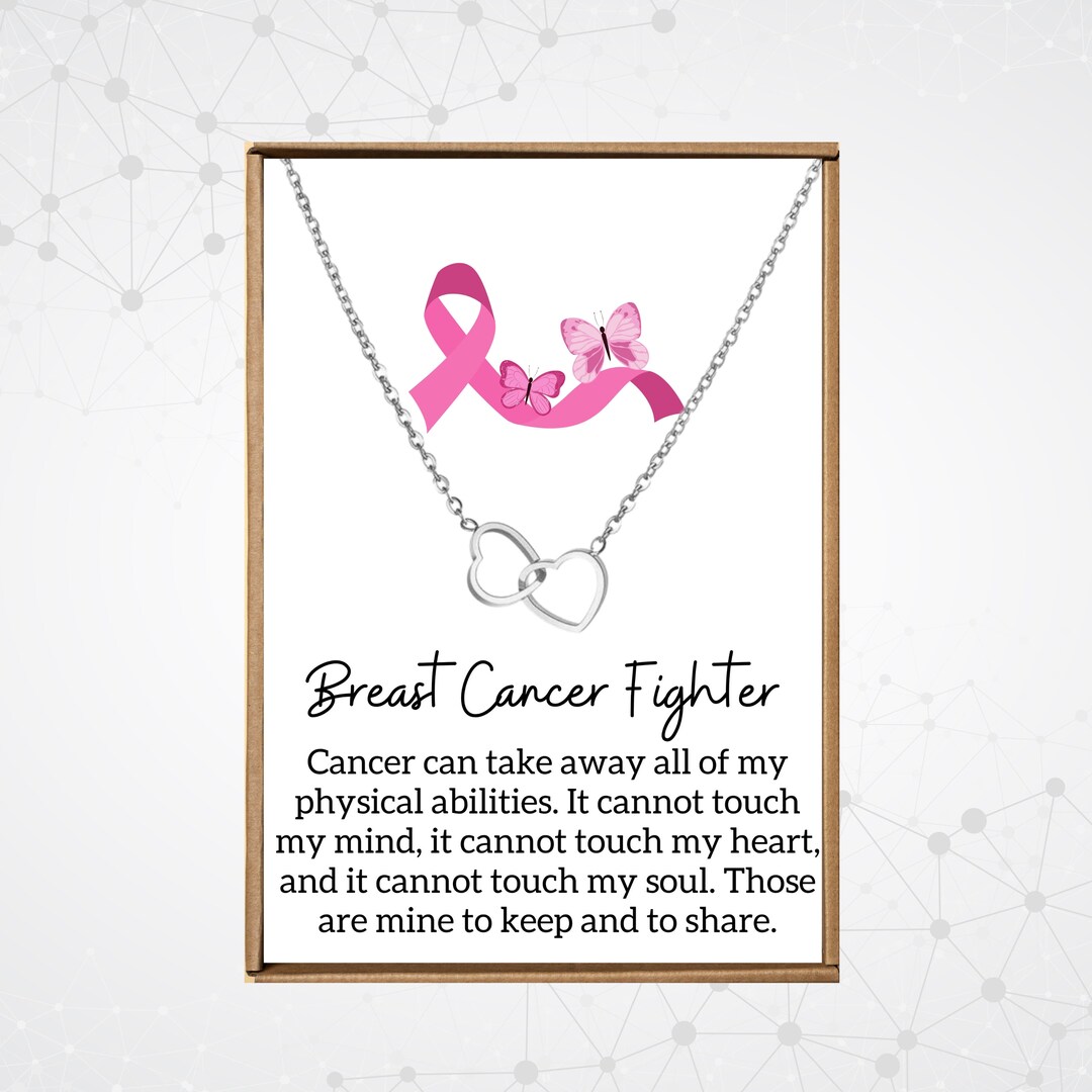 Cancer Fighter Necklace, Get Well Soon Present, Heart of a Warrior ...