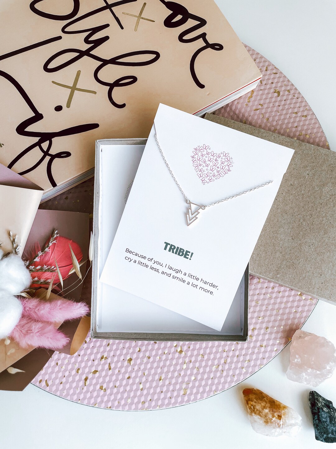 Tribe Necklace Friendship, Long Distance Gift, Tribe Triangle Pendant ...