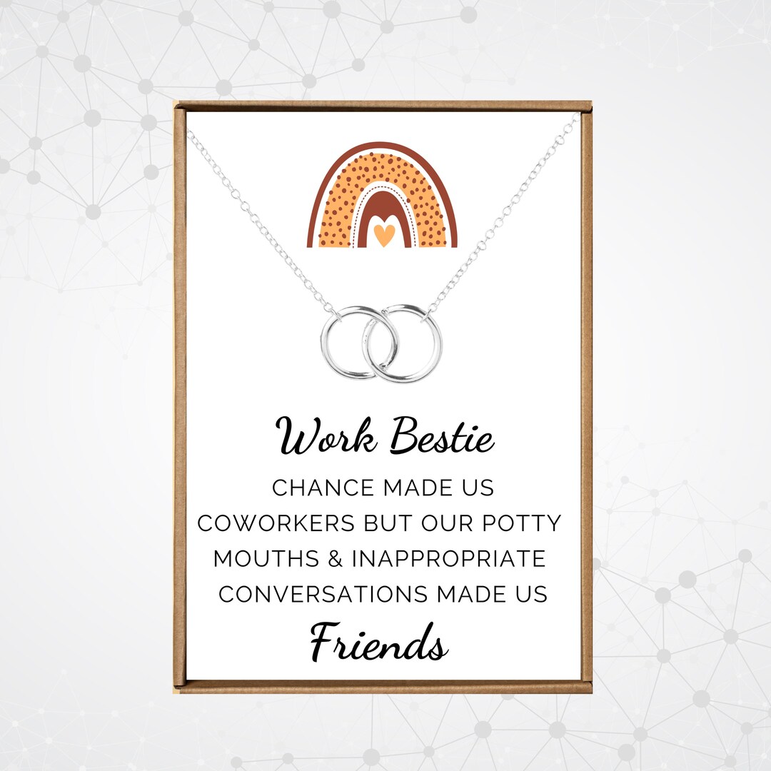 Work Bestie Necklace, Coworker Gifts for Women, Silver Circles Pendant ...