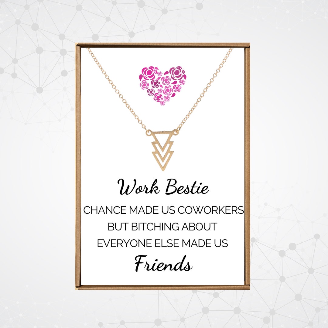 Work Bestie Necklace Funny Coworker Gift for Work Besties - Etsy