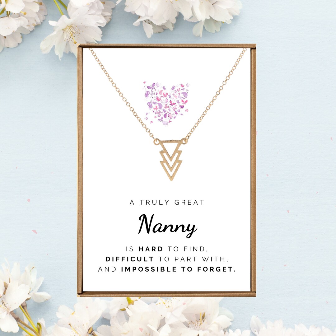 Nanny Appreciation Gift: Gold Triangle Necklace With Card - Etsy