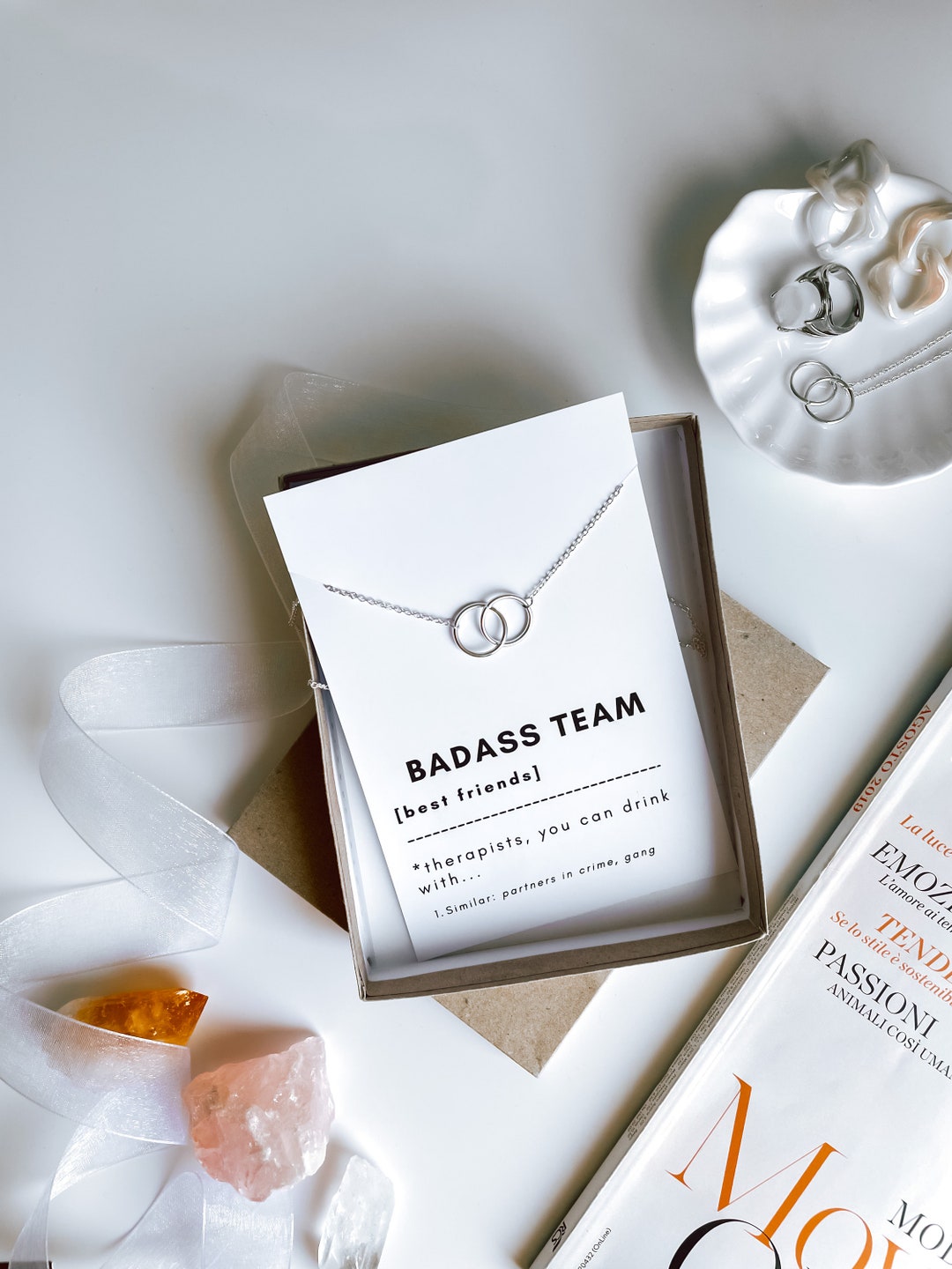 Badass Squad Gifts, Dainty Interlocking Circles Pendant, Bad Ass Team ...