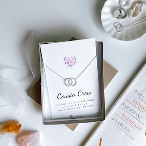 Cousin Crew Necklace, Dainty Interlocking Circles Pendant, Badass ...