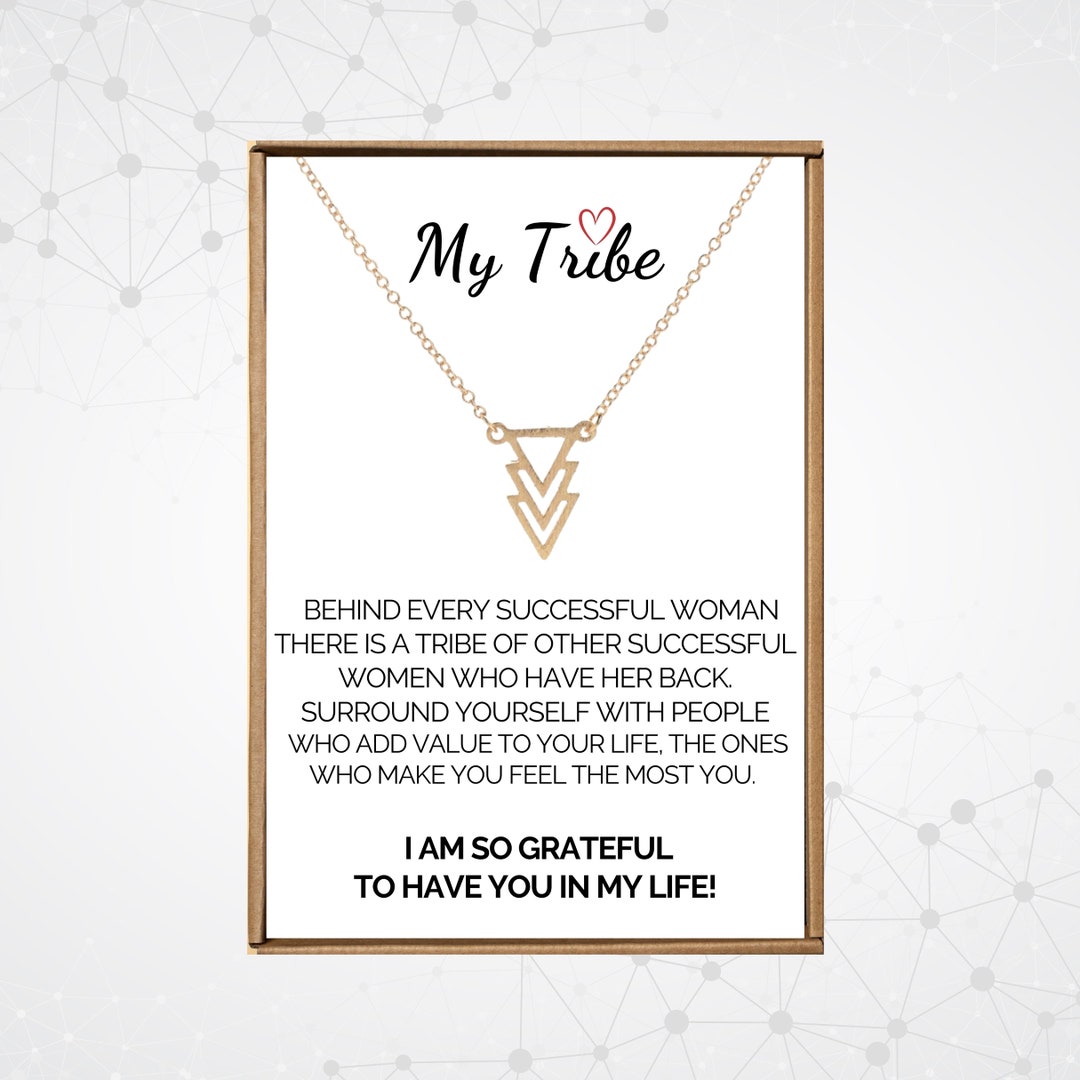 To My Tribe Matching Gifts, Best Friend Necklace, Gold Triangle Pendant ...