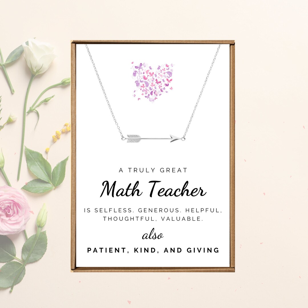 Math Teacher Gift, Teacher Necklace, Appreciation Mentor Present, 925 ...