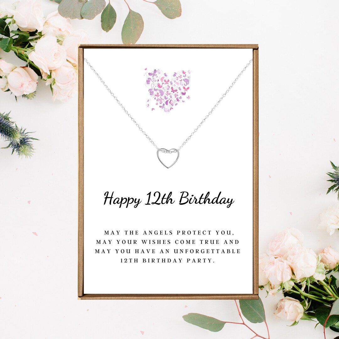 12th Birthday Girl Necklace, Happy 12 Birthday Gift, Tween Necklace ...