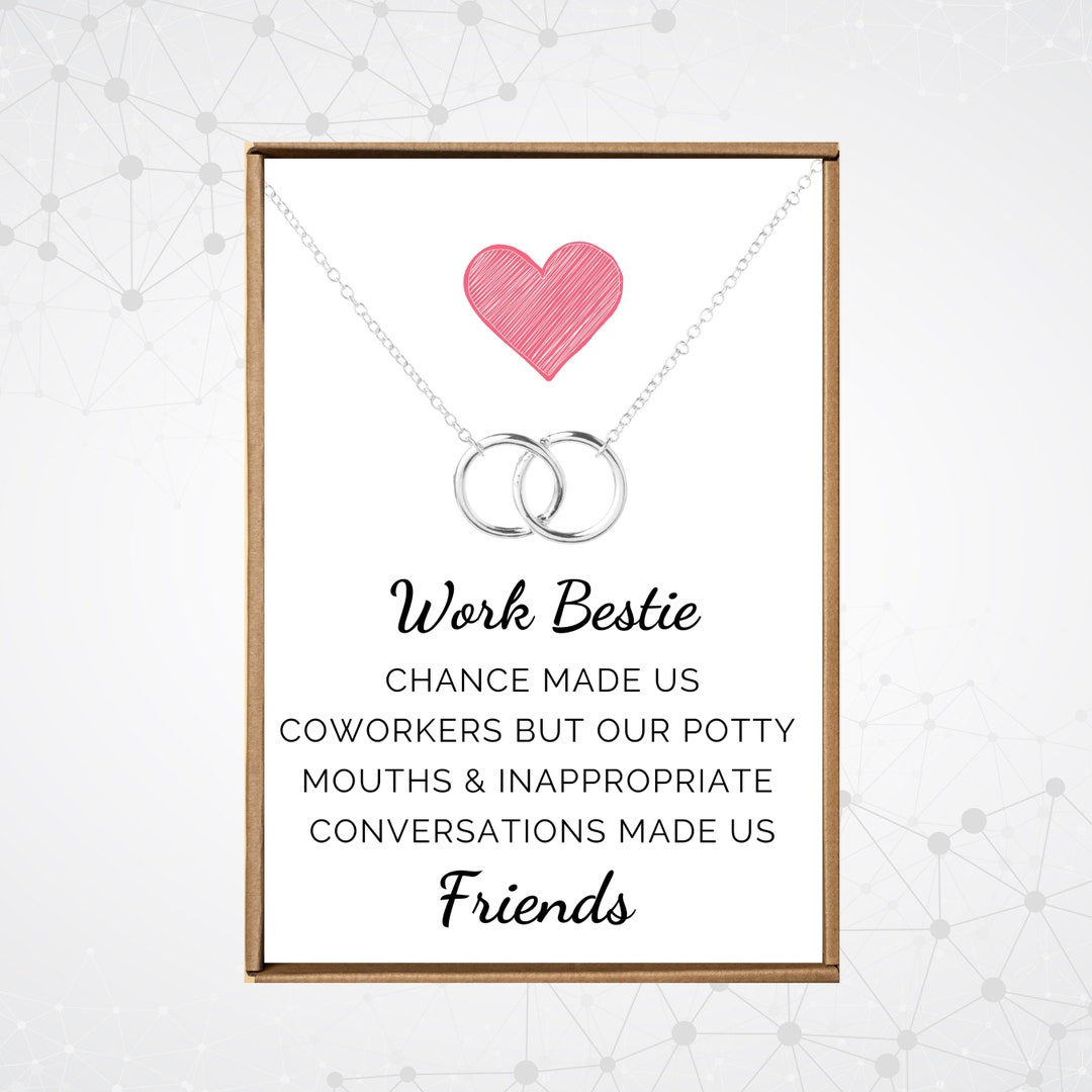 Work Besties Necklace, Coworker Retirement Gifts for Women, Silver ...