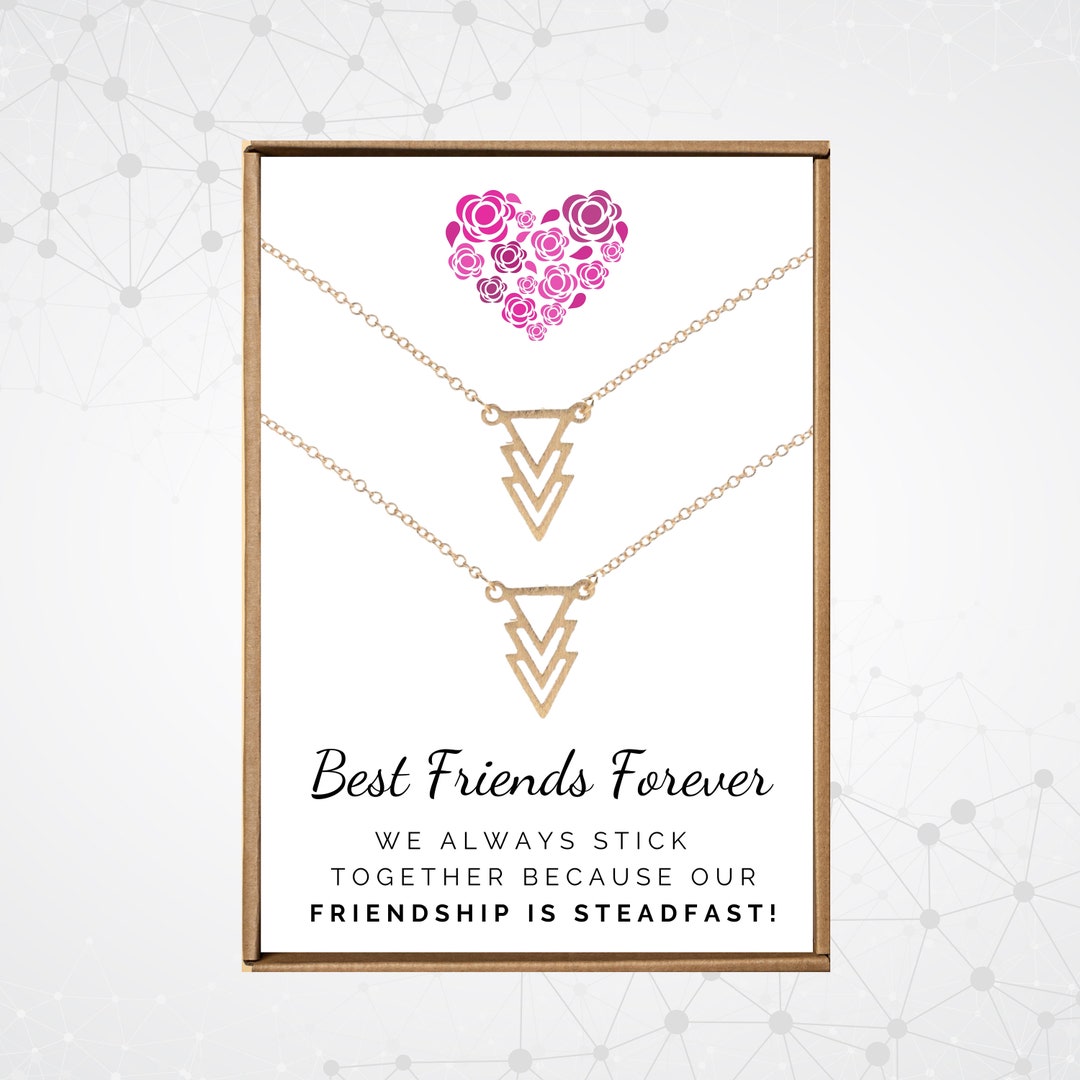 Best Friends Forever Necklace for 2, Two Best Friend Jewelry, Gold ...