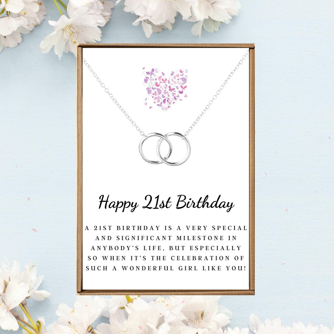 21st Birthday Gift for Her, 21 Bday Wishes Saying Present, Happy Twenty ...