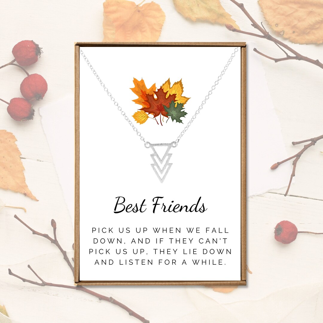 Best Friends Necklaces, Three Triangle Silver Pendant, Thanksgiving ...
