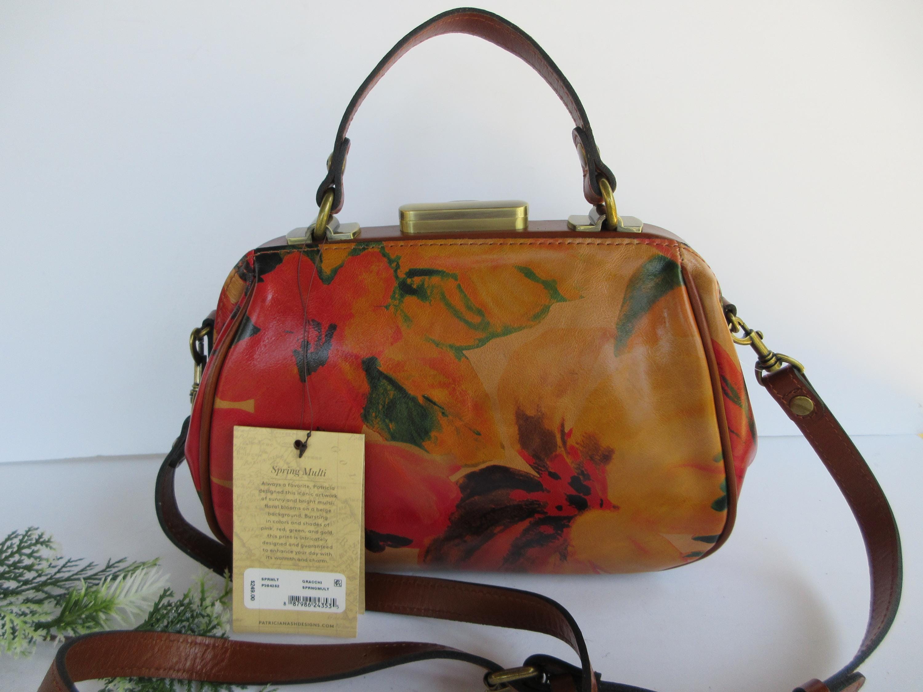 Patricia Nash Gracchi Spring Multi Leather Frame Satchel Purse – NWT - Etsy
