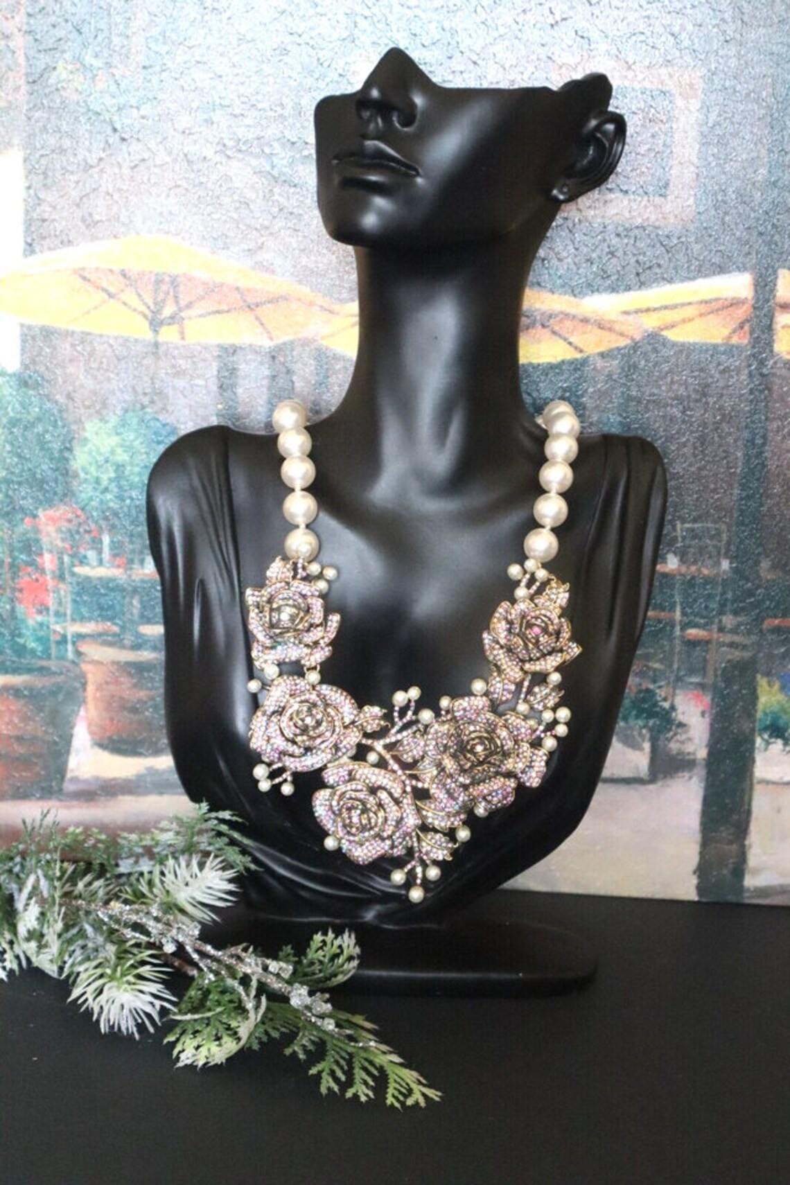 Heidi Daus "j'adore" White Aurora Borealis Beaded Crystal Necklace ...