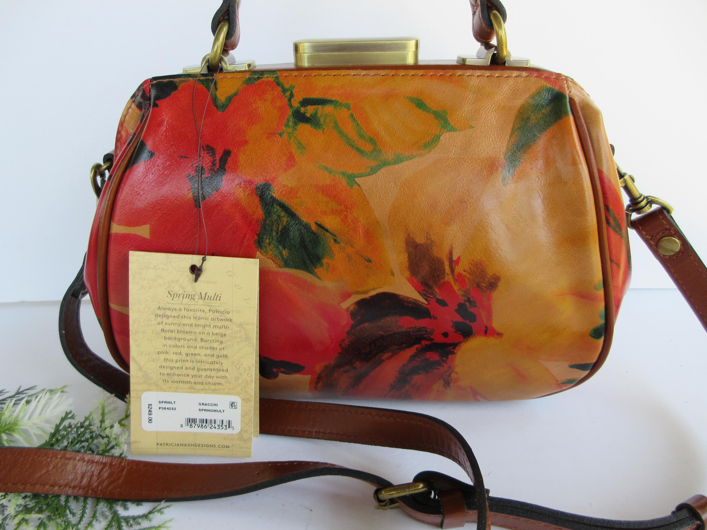 Patricia Nash Gracchi Spring Multi Leather Frame Satchel Purse – NWT - Etsy