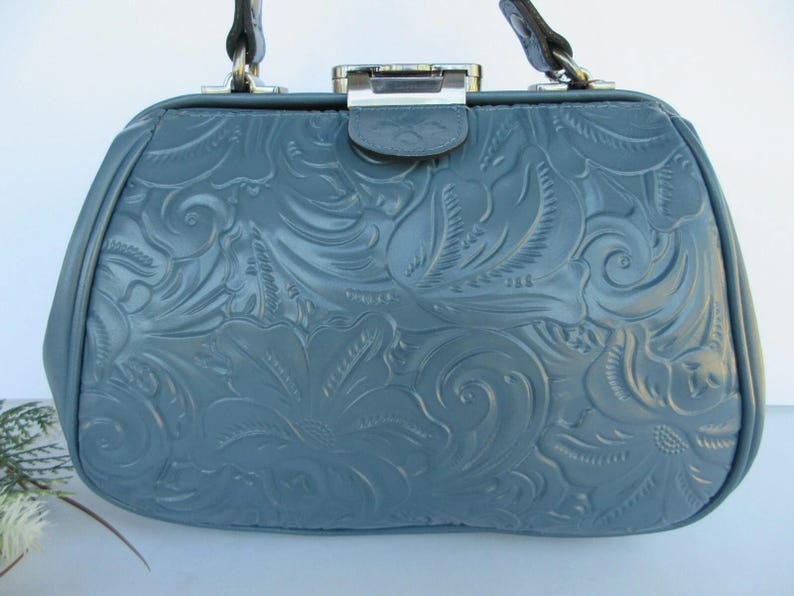Patricia Nash Gracchi Tooled Leather Frame Satchel Mirage Nwt Etsy
