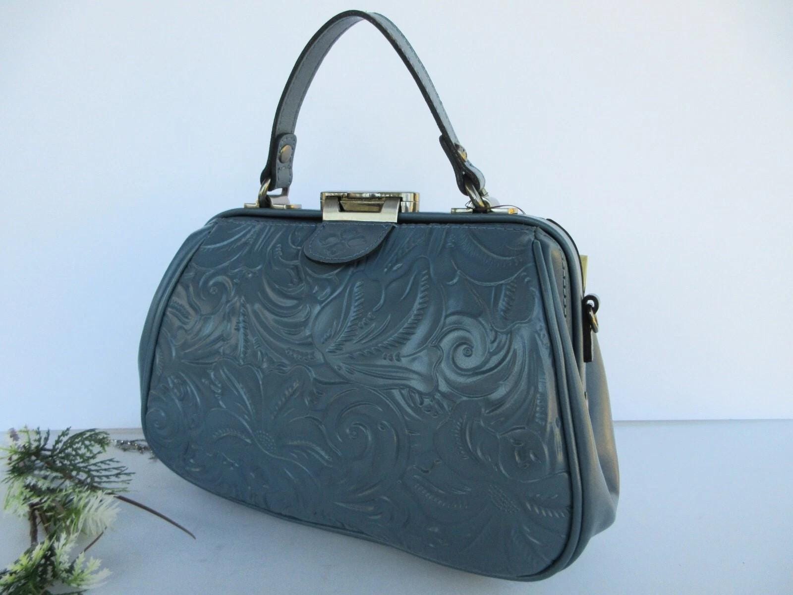 Patricia Nash Gracchi Tooled Leather Frame Satchel Mirage Nwt Etsy