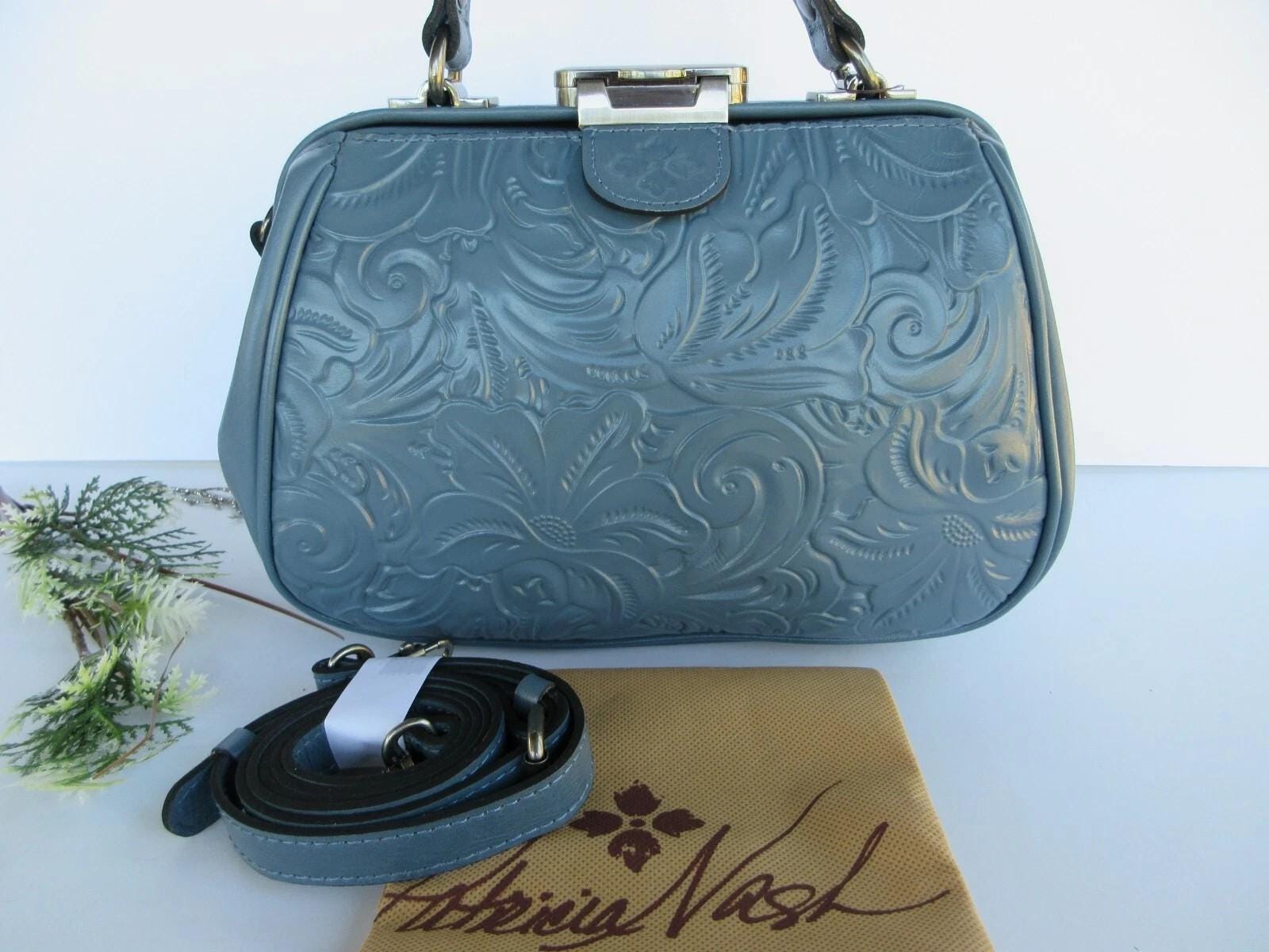 Patricia Nash Gracchi Tooled Leather Frame Satchel Mirage Nwt Etsy