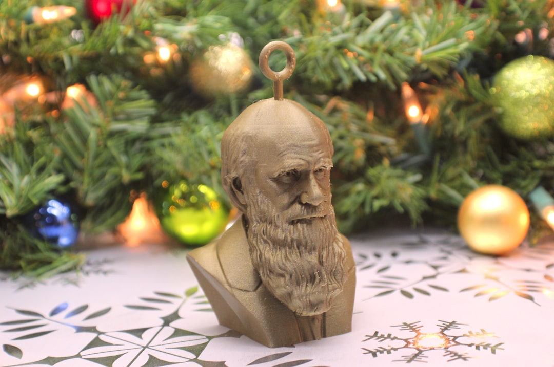 Charles Darwin Christmas Ornament 3D Printed 3" With Loop (all ...