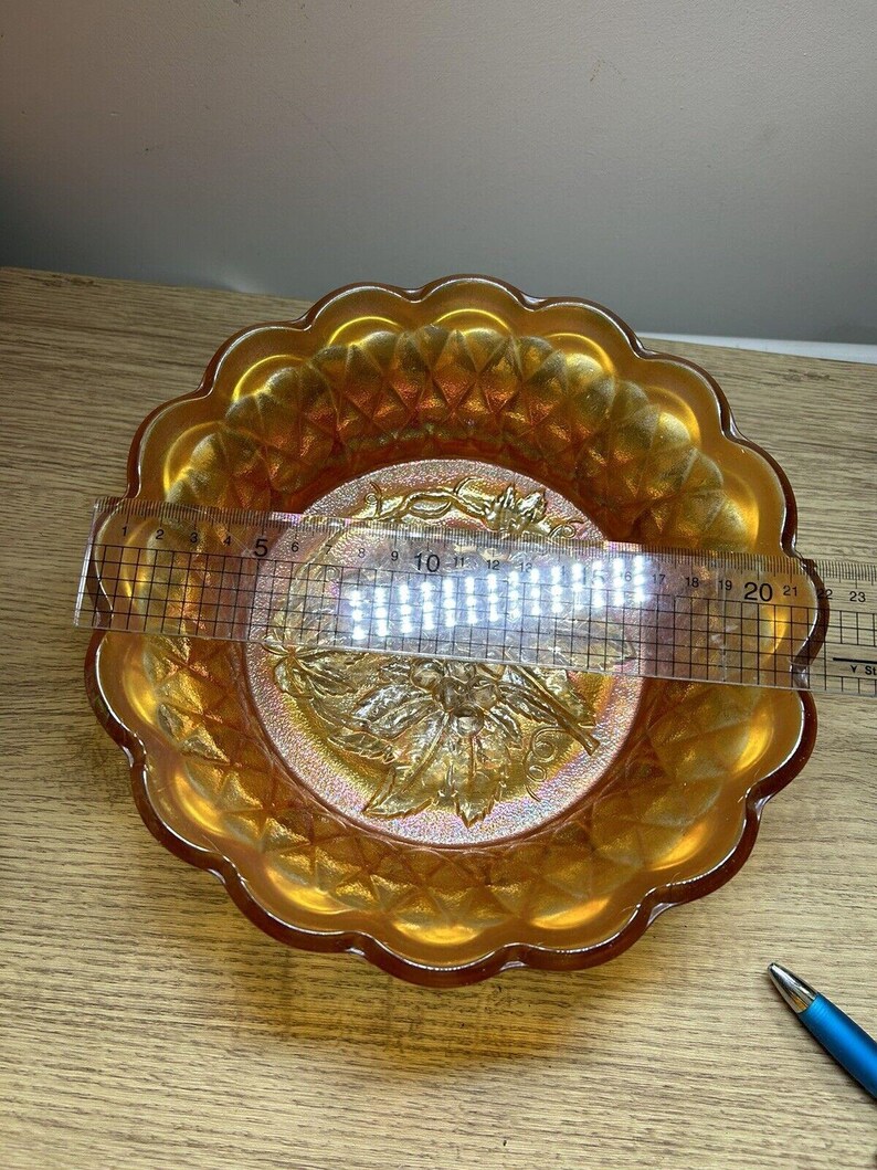 Vintage Imperial Marigold Carnival Glass Pattern Scallop Edge Bowl 2135 ...