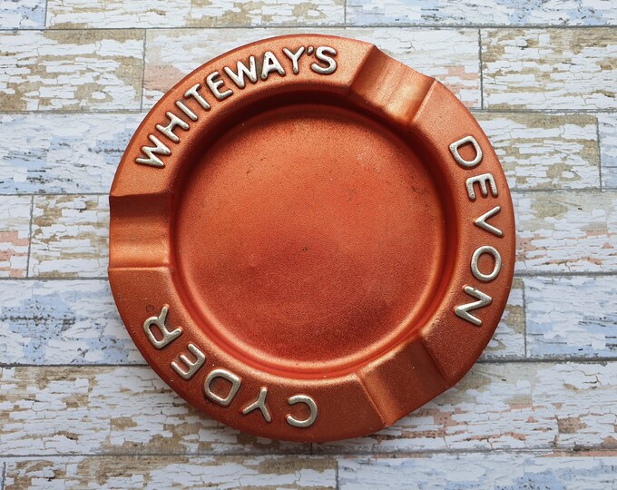 1960's Whiteway's Devon Cyder Ashtray Lightweight Metal Metallic Red ...
