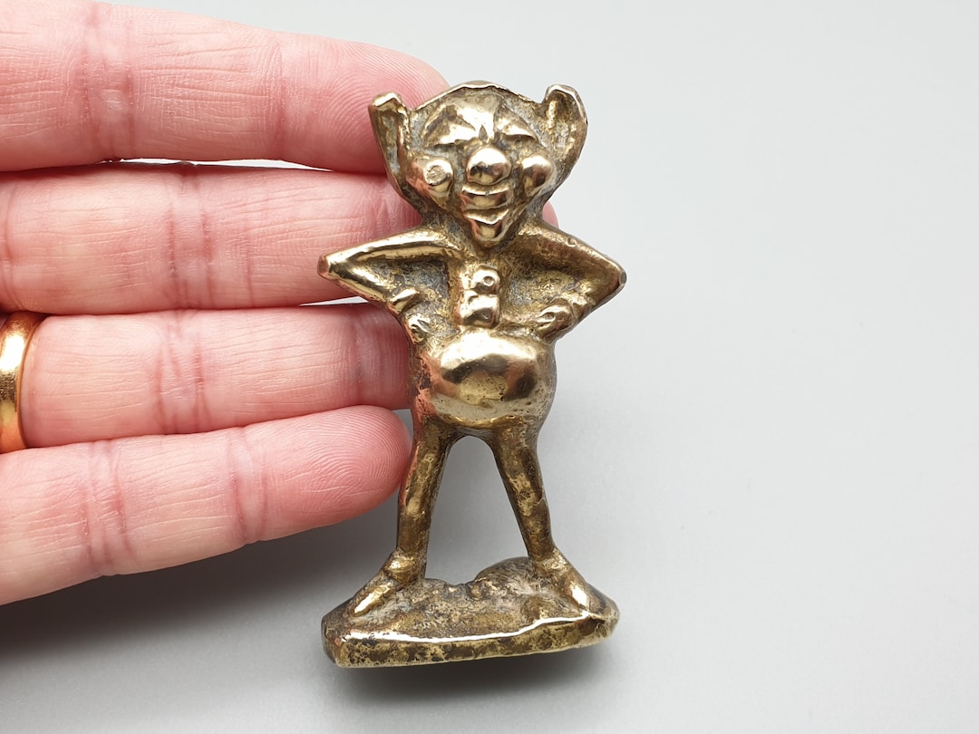 Vintage Cornish Pixie Ornament - Solid Brass - Cheeky Cornish Imp ...