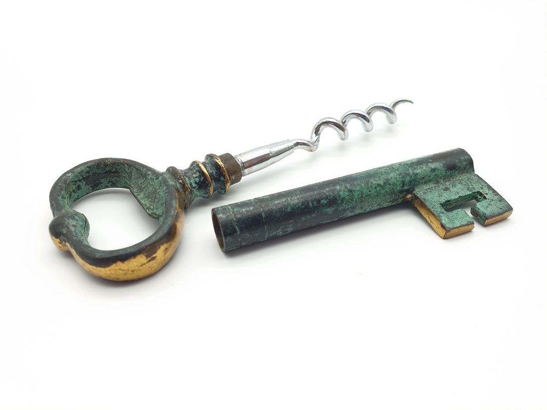 Vintage Skeleton Key Corkscrew - Bronze-effect Brass With Steel ...