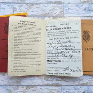 1960-70's Driving Licenses Official Card Books | Etsy UK
