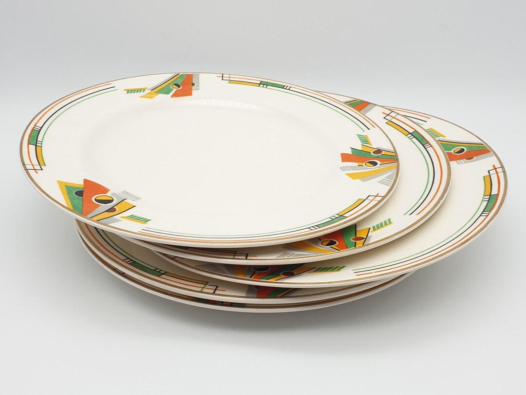 RARE 1930's Art Deco 'pareek Astoria' Set of Sandwich Plates Johnson ...
