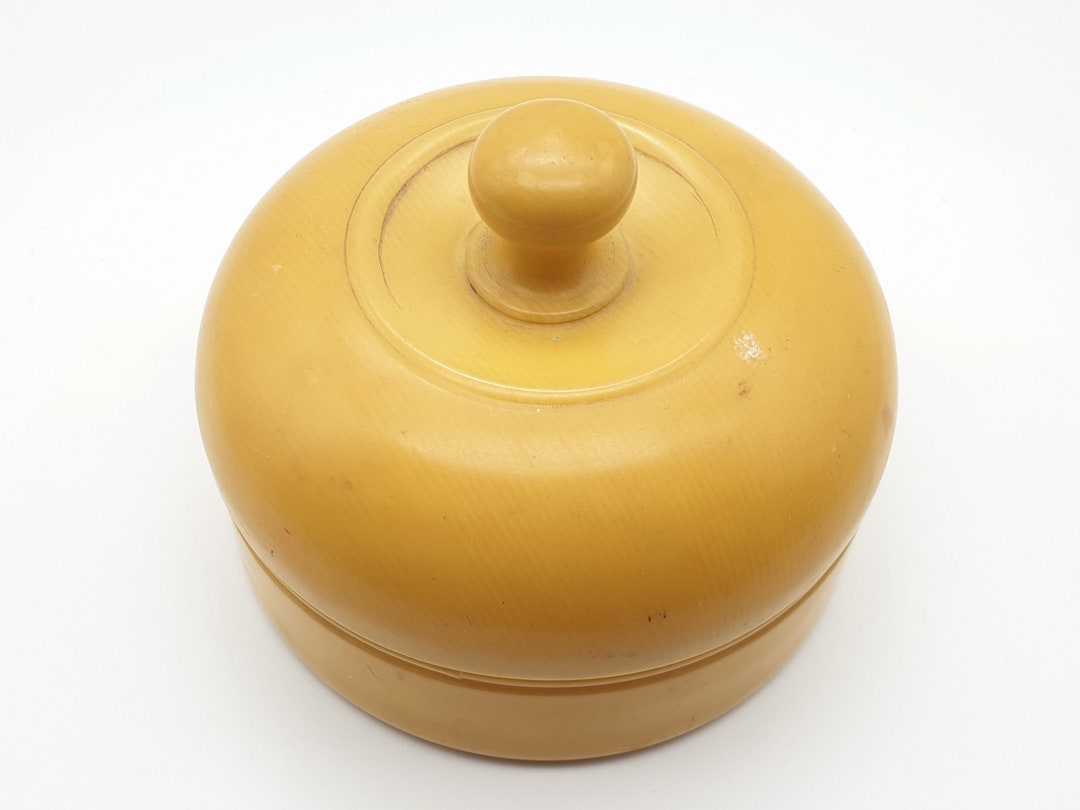 1920's Celluloid Powder Box Collectable Butterscotch Colour Vintage ...