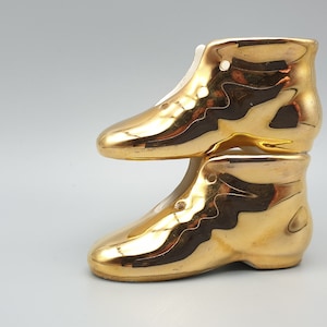 1950's Pottery Gold Boots - Studio Ceramics Braunton, Devon - Pair of ...
