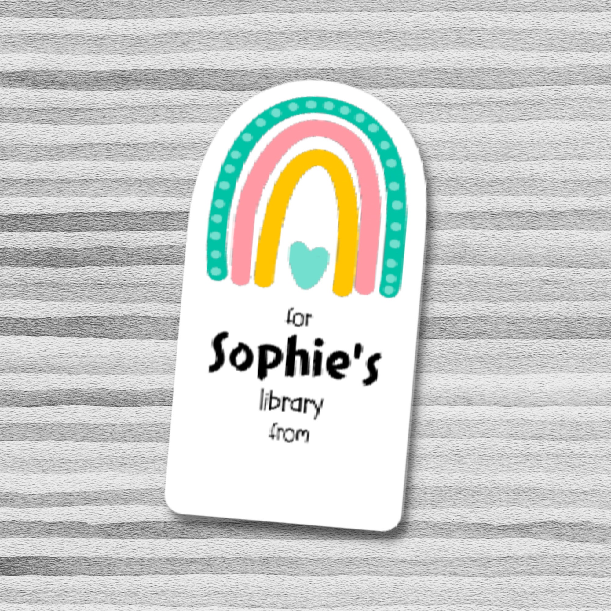 Book Stickers, First Library, Baby's First Library Labels, Rainbows ...
