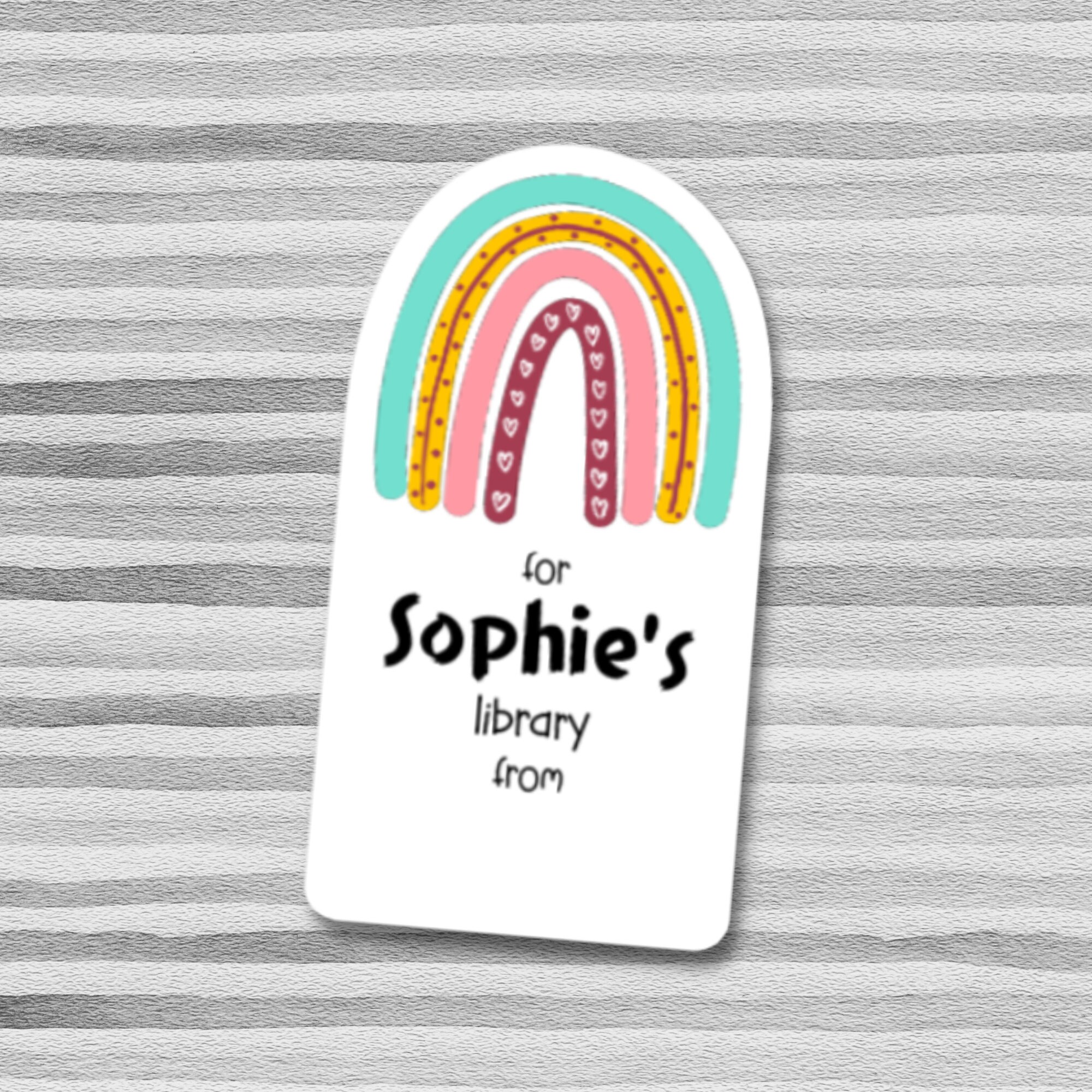 Book Stickers, First Library, Baby's First Library Labels, Rainbows ...
