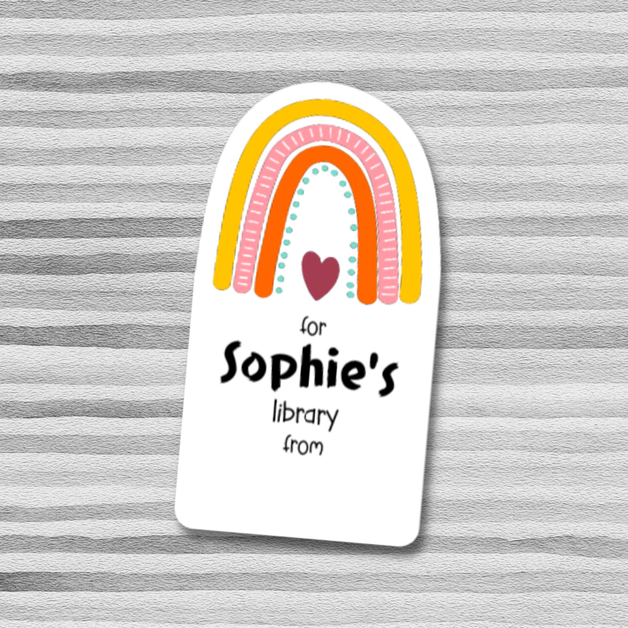 Book Stickers, First Library, Baby's First Library Labels, Rainbows ...