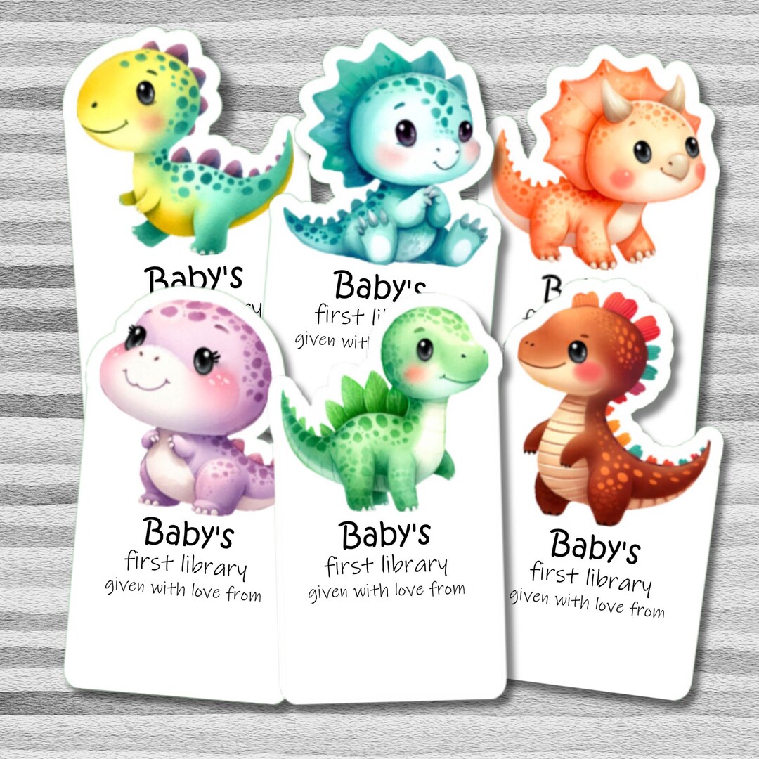 Dinosaur Book Labels: Baby's First Library Stickers - Etsy