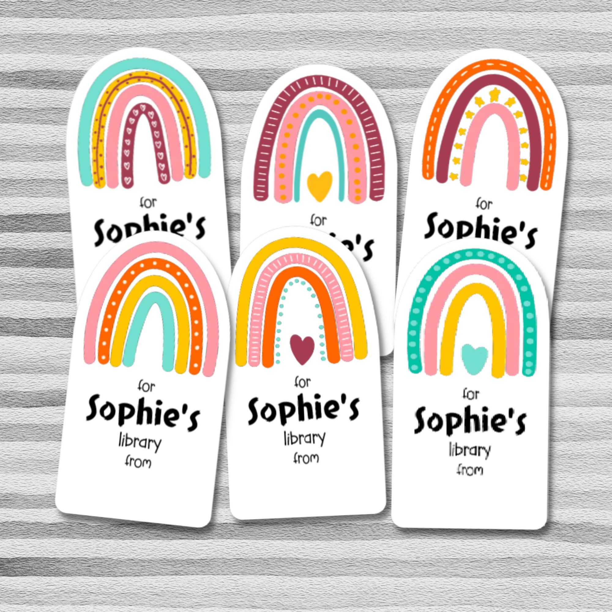 Rainbow Book Labels – Baby’s First Library | Personalized Bookplate Set ...