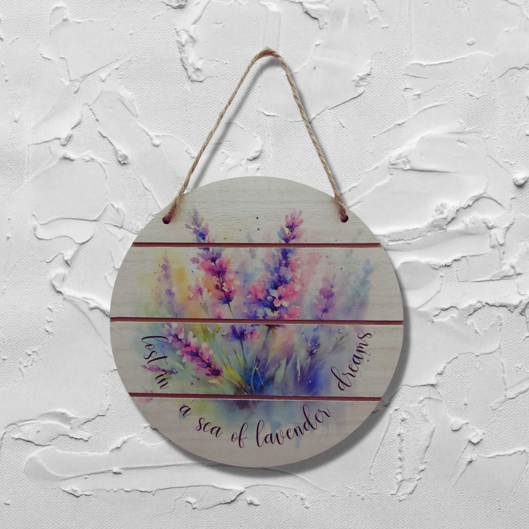 Wood Sign, Lavender, Round Wood Sign, Wood Decor, Home Decor - Etsy